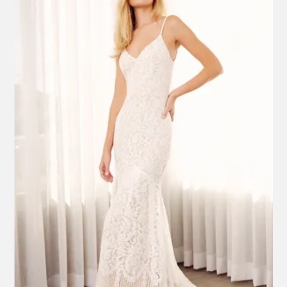 Lulus | Dresses | Flynn White Lace Maxi Dress | Poshmark